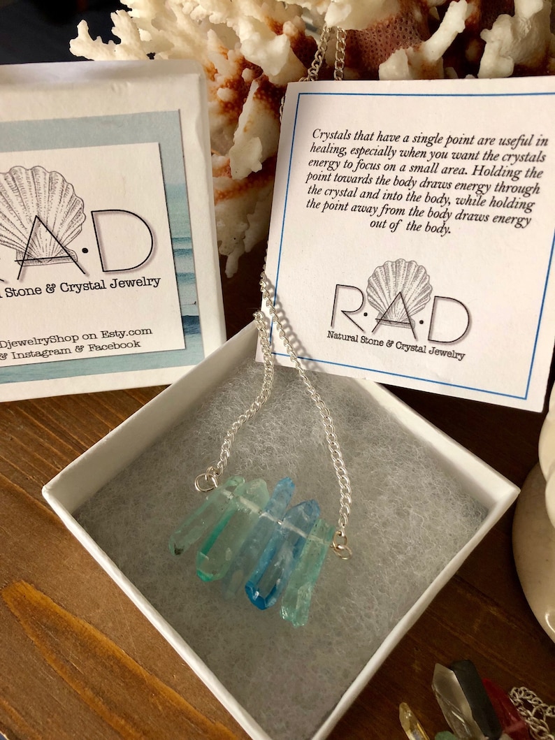 Raw Crystal Necklace Crystal Point Healing Crystal Necklace Crystal ...