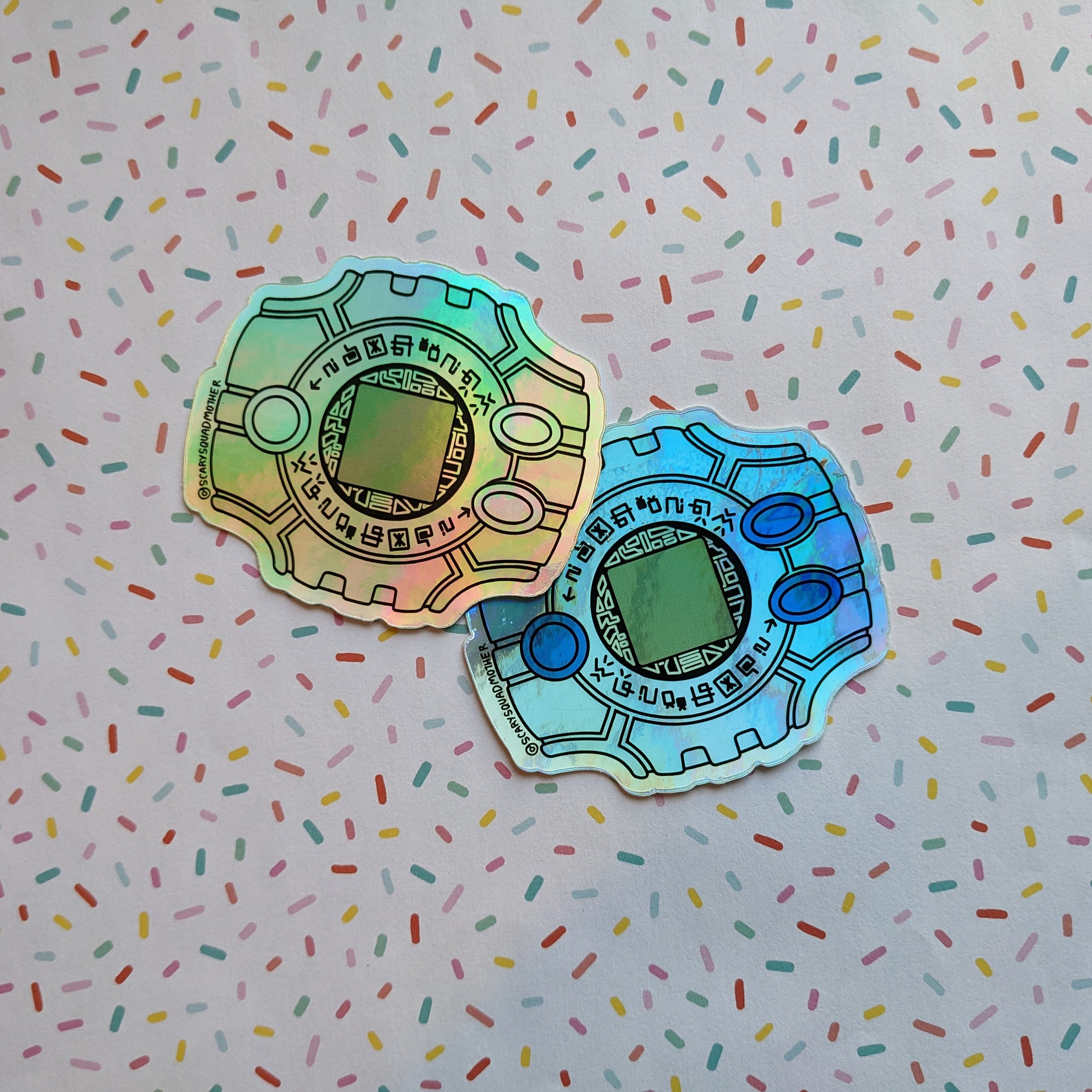 Holographic Digivice Stickers - Etsy