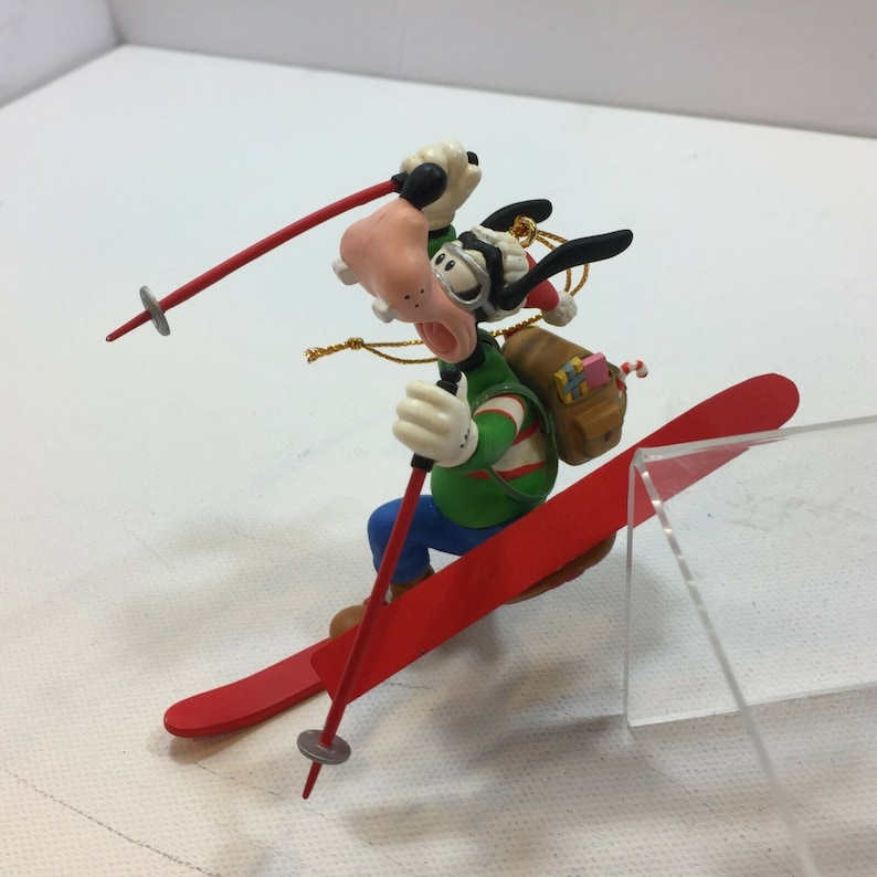 Vintage Groiler Disney Goofy Mickey Friends Ski Trip Christmas Ornament ...