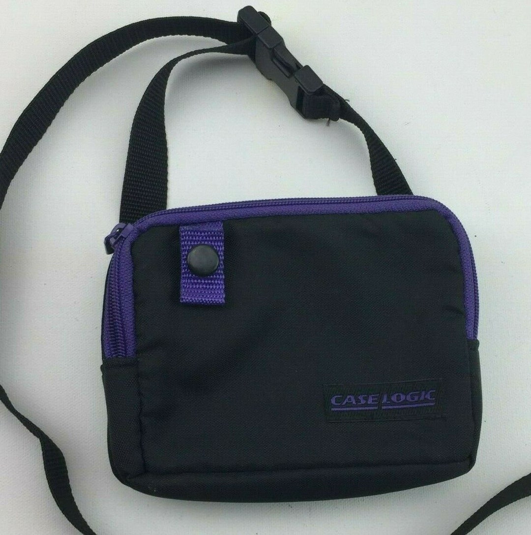 Vintage Case Logic Walkman Carrying Case Fanny Pack Bag Black Purple ...