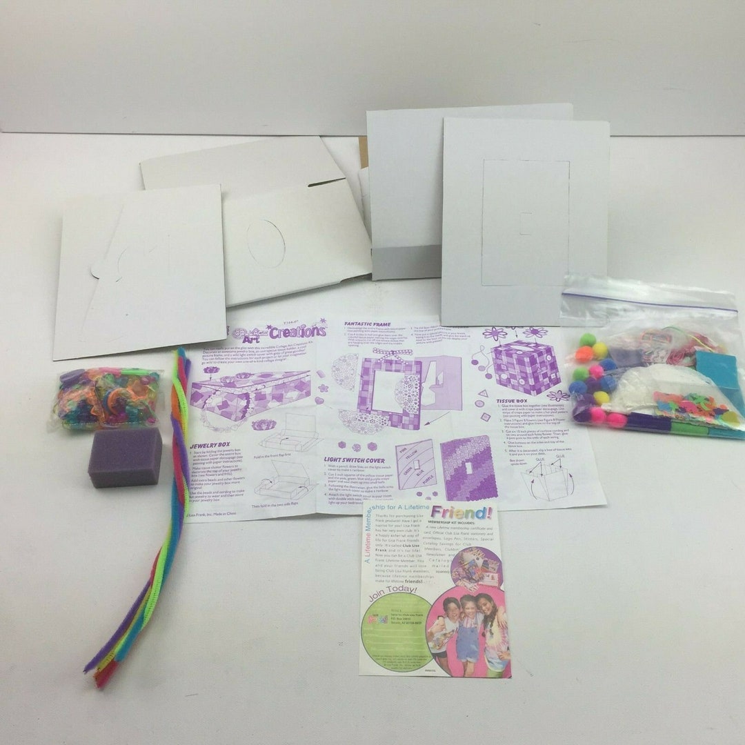 Vintage 90s Lisa Frank Art Creations Craft Kit Jewelry Box Frame Switch ...