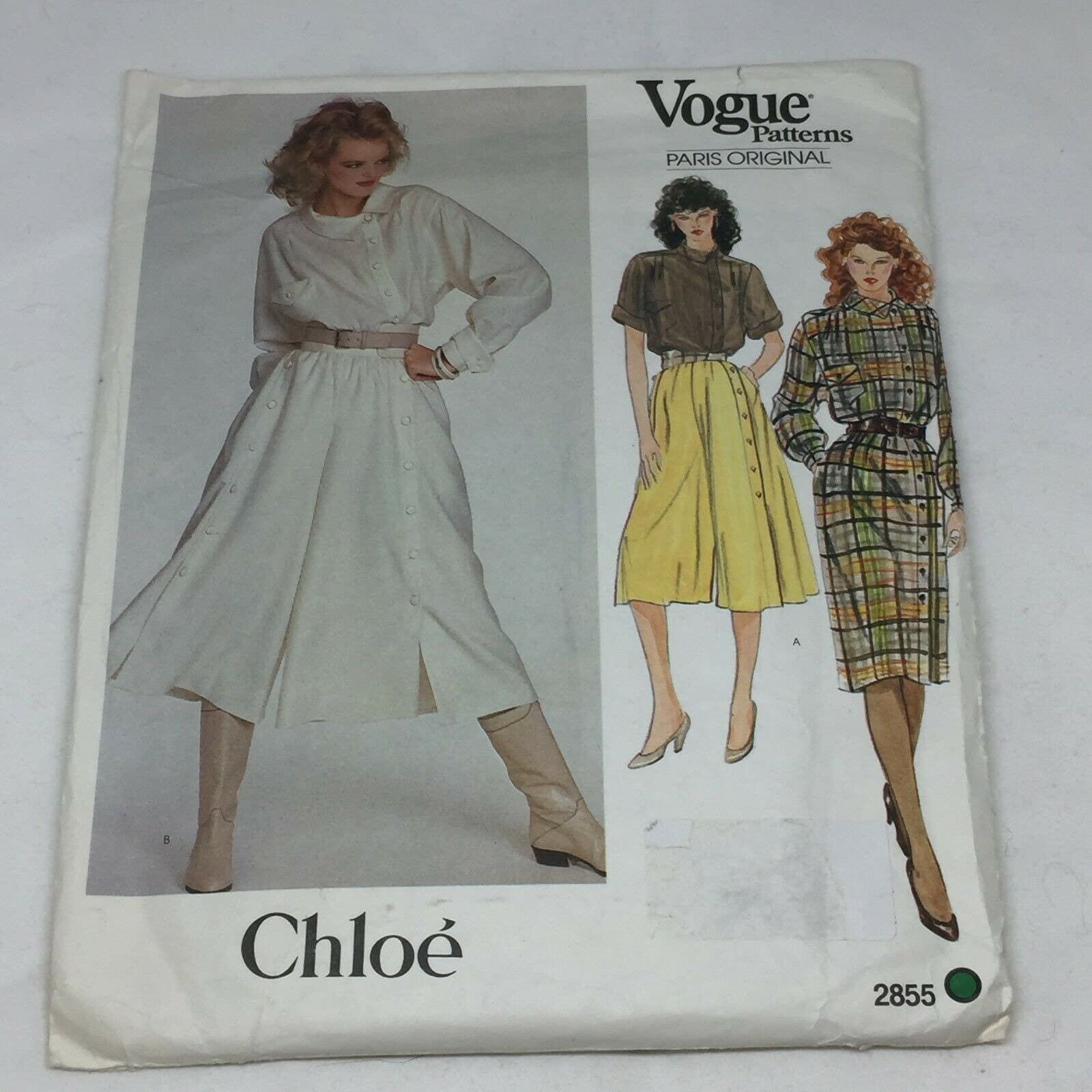 Vintage Vogue Patterns Paris Original Chloe 2855 Culottes Top Dress ...