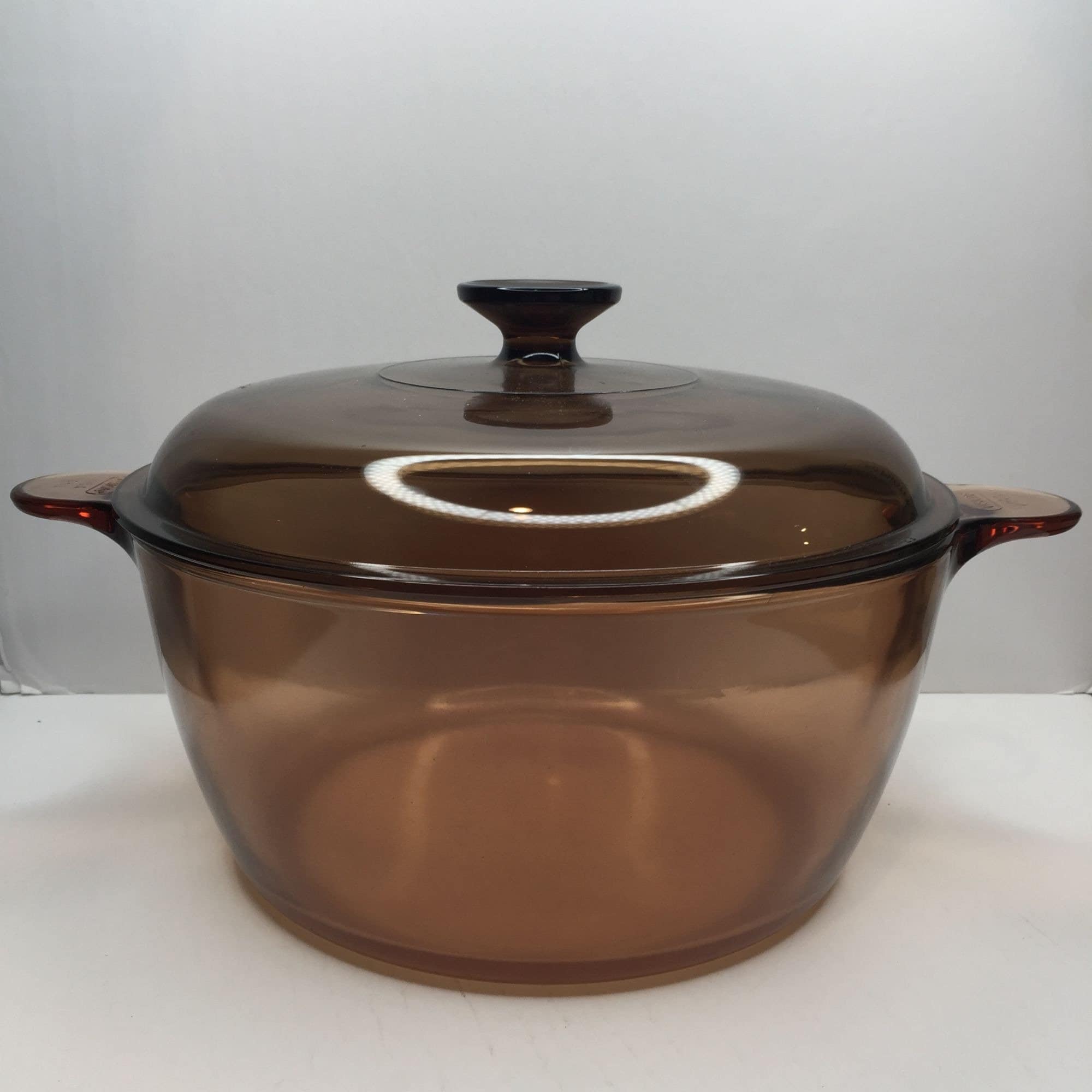 Pyrex Vision Corning Ware 4.5L Amber Glass Stew Pot Lid Kitchen W B 5 ...