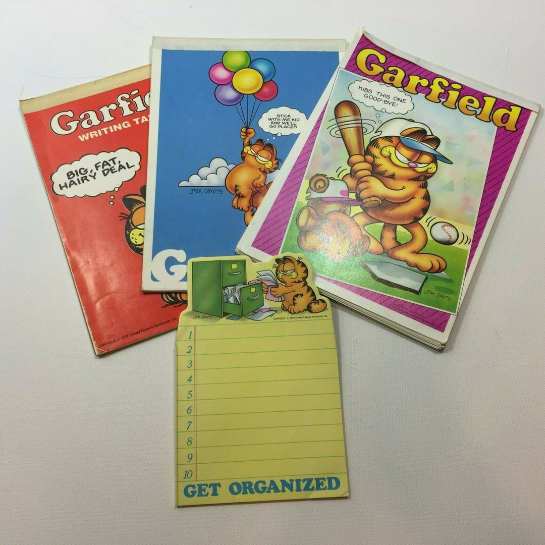 Vintage Garfield Writing Tablet Note Pads to Do Get Organized Lined ...