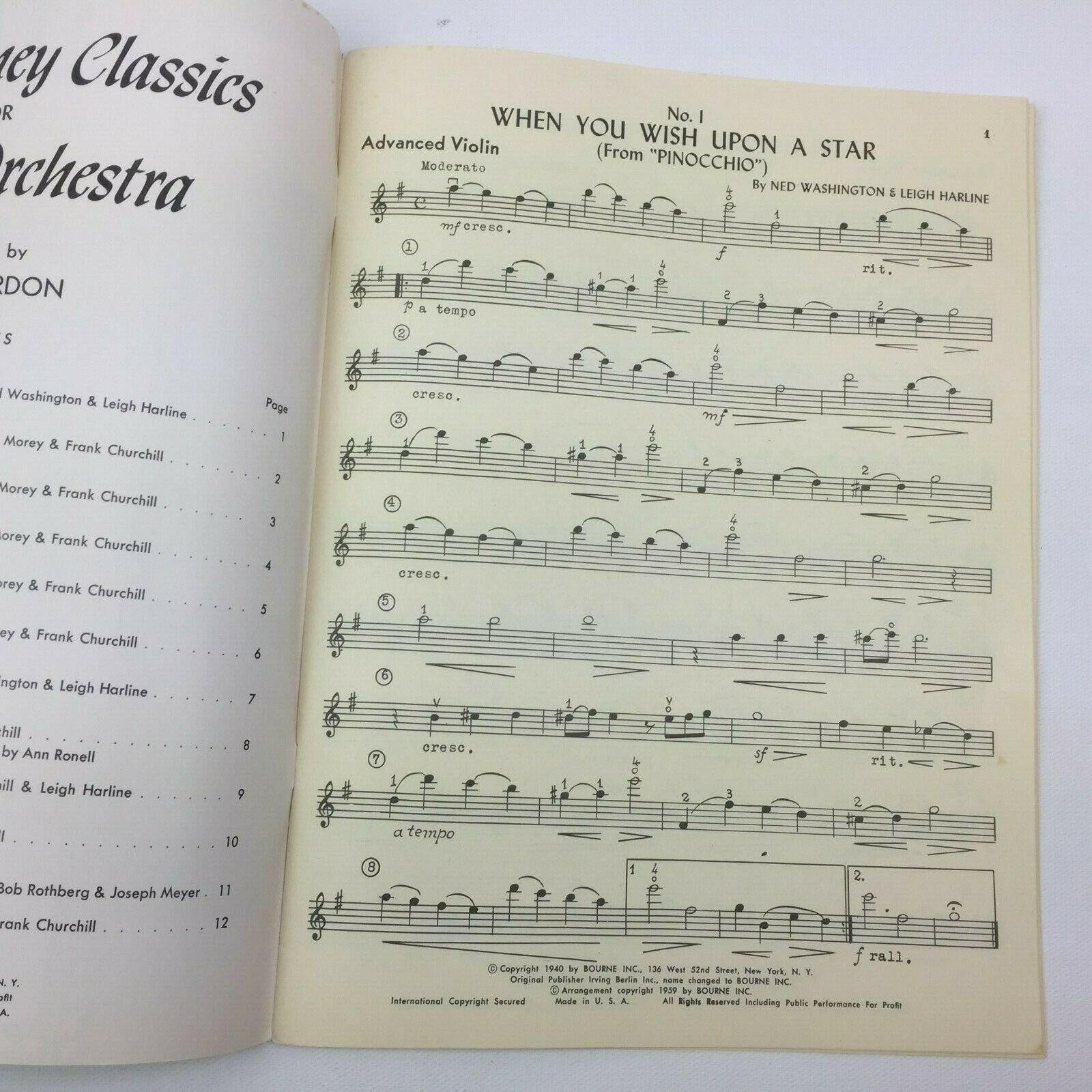 Walt Disney Classic Songs Advanced Violin Sheet Music For | Etsy