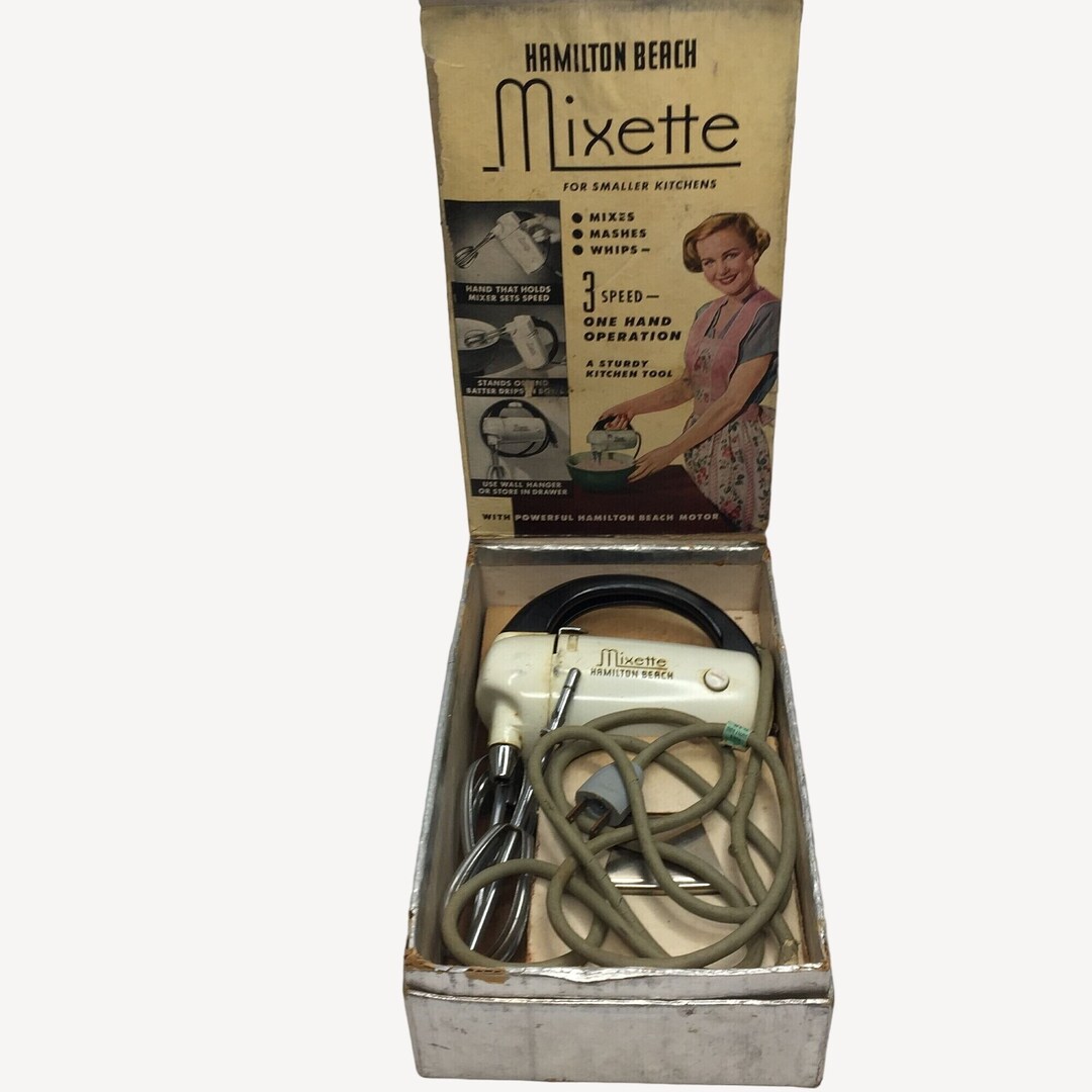 Vintage Collectible Hamilton Beach Mixette 3 Speed One Hand Mixer ...