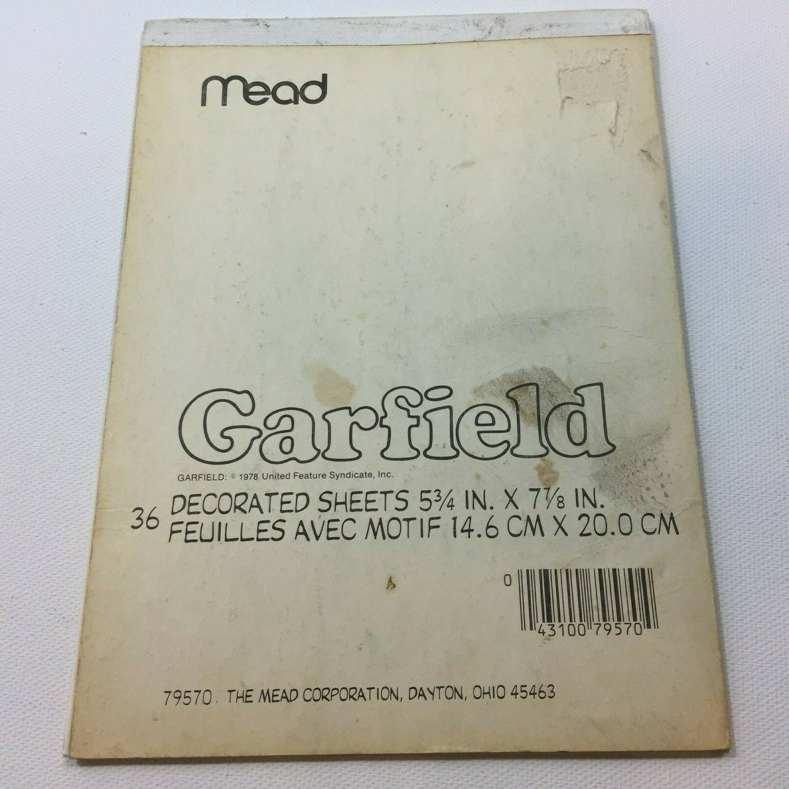 Vintage Garfield Writing Tablet Note Pads to Do Get Organized Lined ...