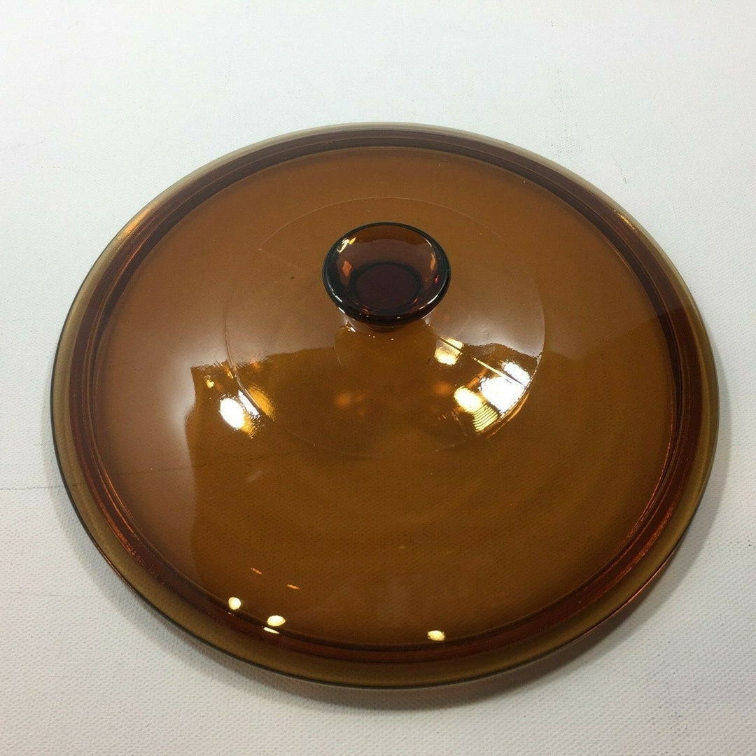Vintage 9 Glass Amber Brown Cooking Pan Lid Casserole - Etsy