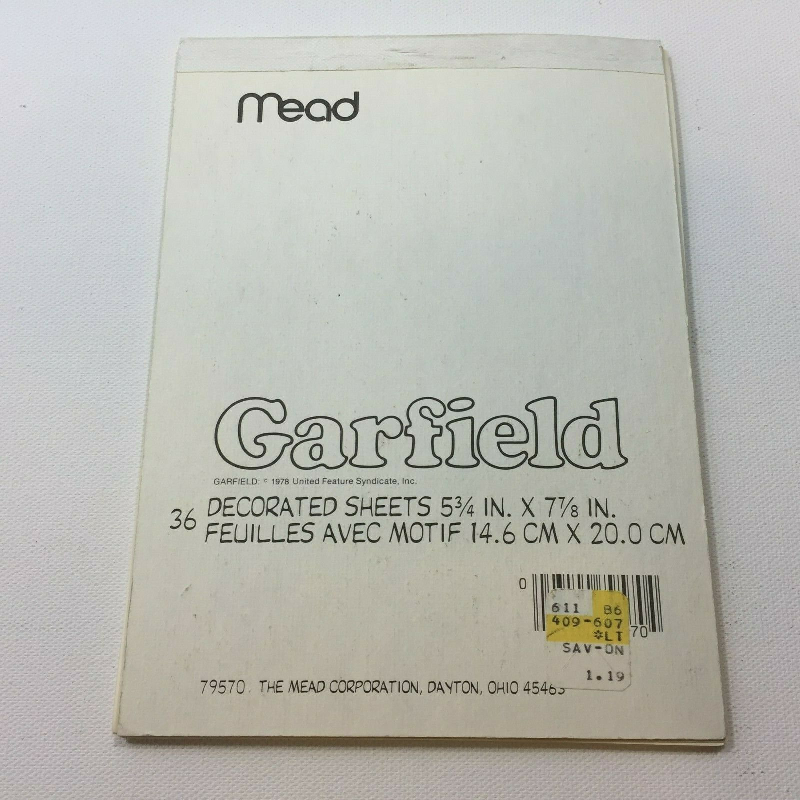 Vintage Garfield Writing Tablet Note Pads to Do Get Organized Lined ...