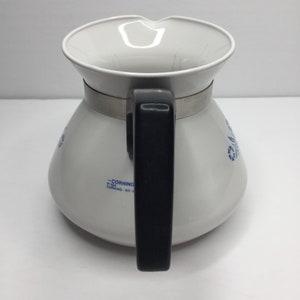 Vintage Corning Ware White Blue Cornflower Coffee Pot P-104 6 Cup 185 ...