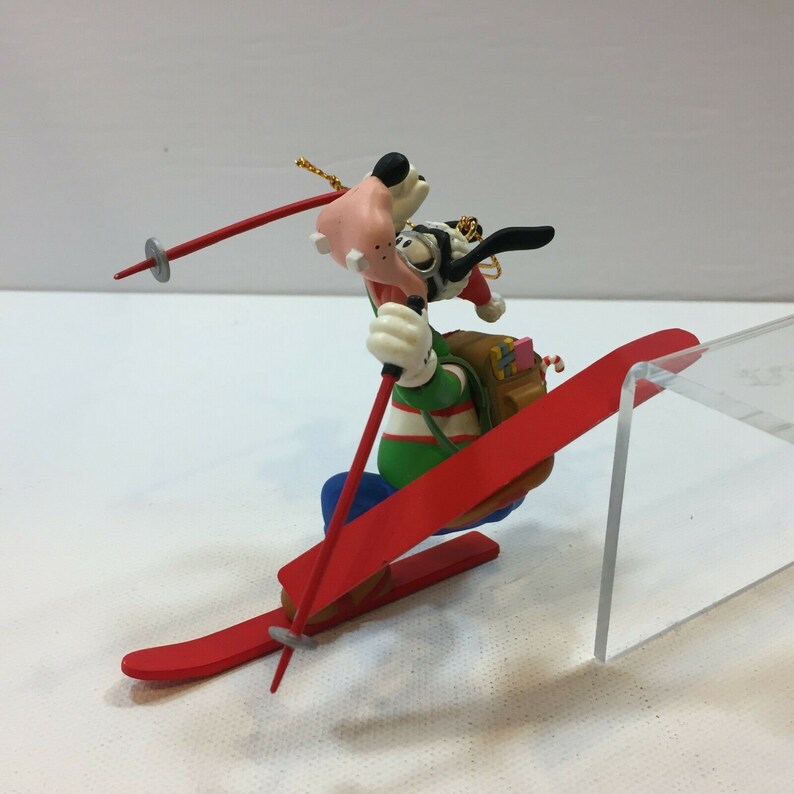 Vintage Groiler Disney Goofy Mickey Friends Ski Trip Christmas Ornament ...