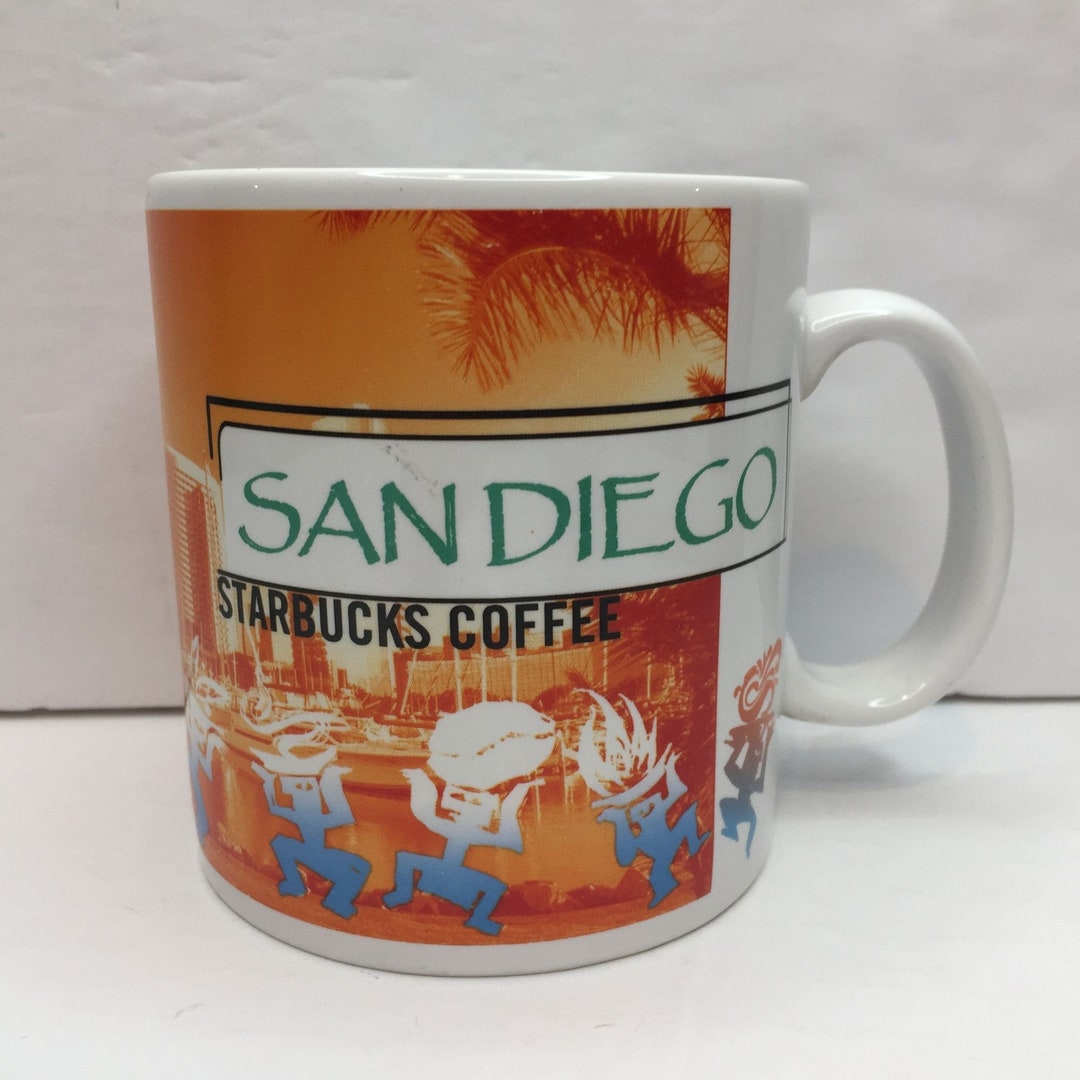 Vtg Starbucks San Diego Attractions Coffee Mug Orange Mission Balboa ...