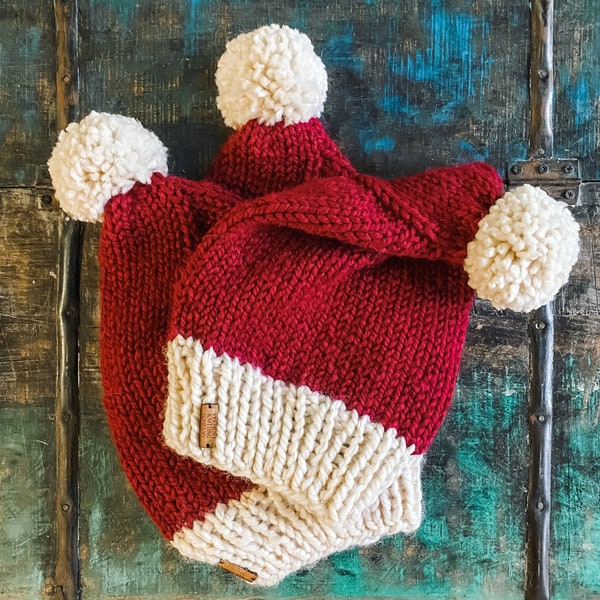 Knitted Santa Hat - Etsy