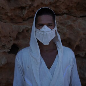 White VARANO Robe Burning Man Desert Style Nomad Robe With Long Sleeves ...