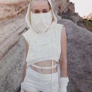 Metta Mask White: Bamboo Ninja Cowl - Burning Man Dust Mask - Etsy