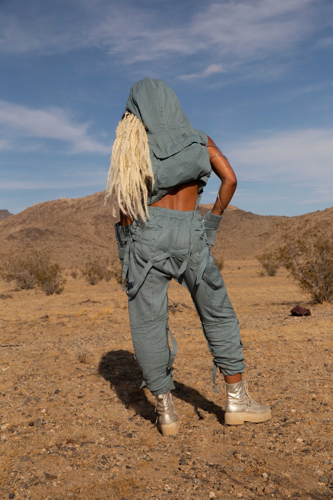 Metta Mask Blue Scarf Mask, Festival Hood and Face Covering, Burning ...