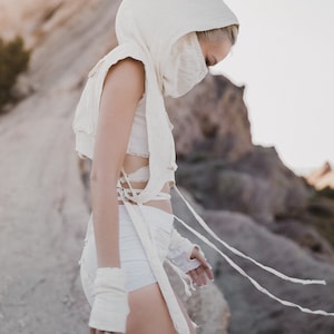 Metta Mask White: Bamboo Ninja Cowl - Burning Man Dust Mask - Etsy
