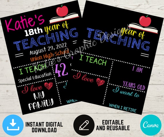 First Day of School Editable Sign Teacher Edition - Etsy