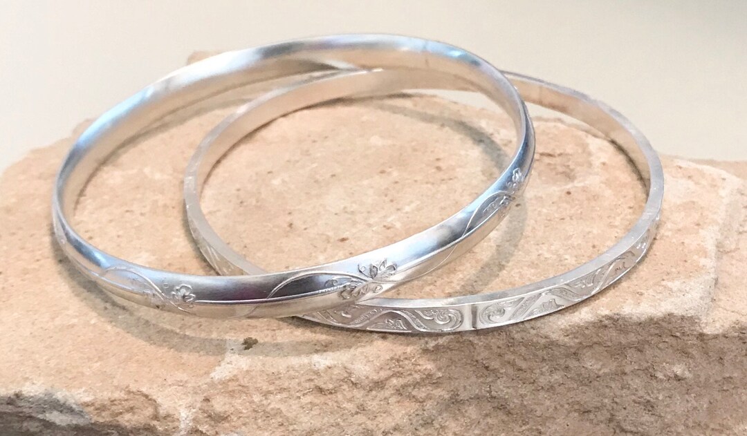 Sterling Silver Bangle Bracelets Sold Individually, Pattern Bangle ...