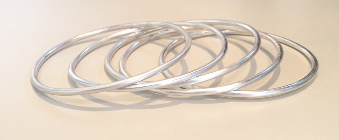 Sterling Silver Bangle Bracelets Round Bangle Bracelet - Etsy