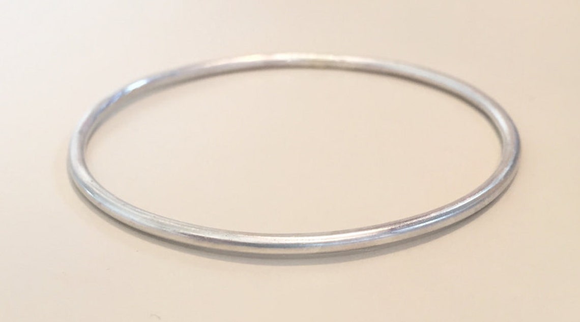Sterling Silver Bangle Bracelets Round Bangle Bracelet - Etsy