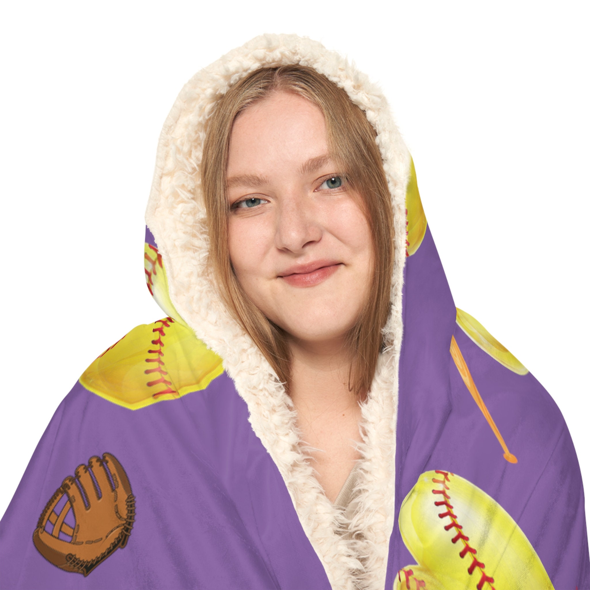 Customizable Softball Hooded Blanket Stay Cozy and Stylish at Games ...