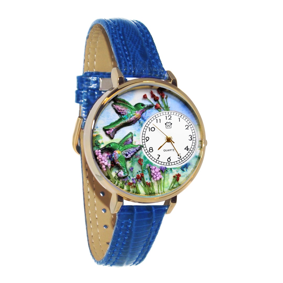 Hummingbirds 3D Watch Includes Free Initial Charm Dangle Handmade in ...