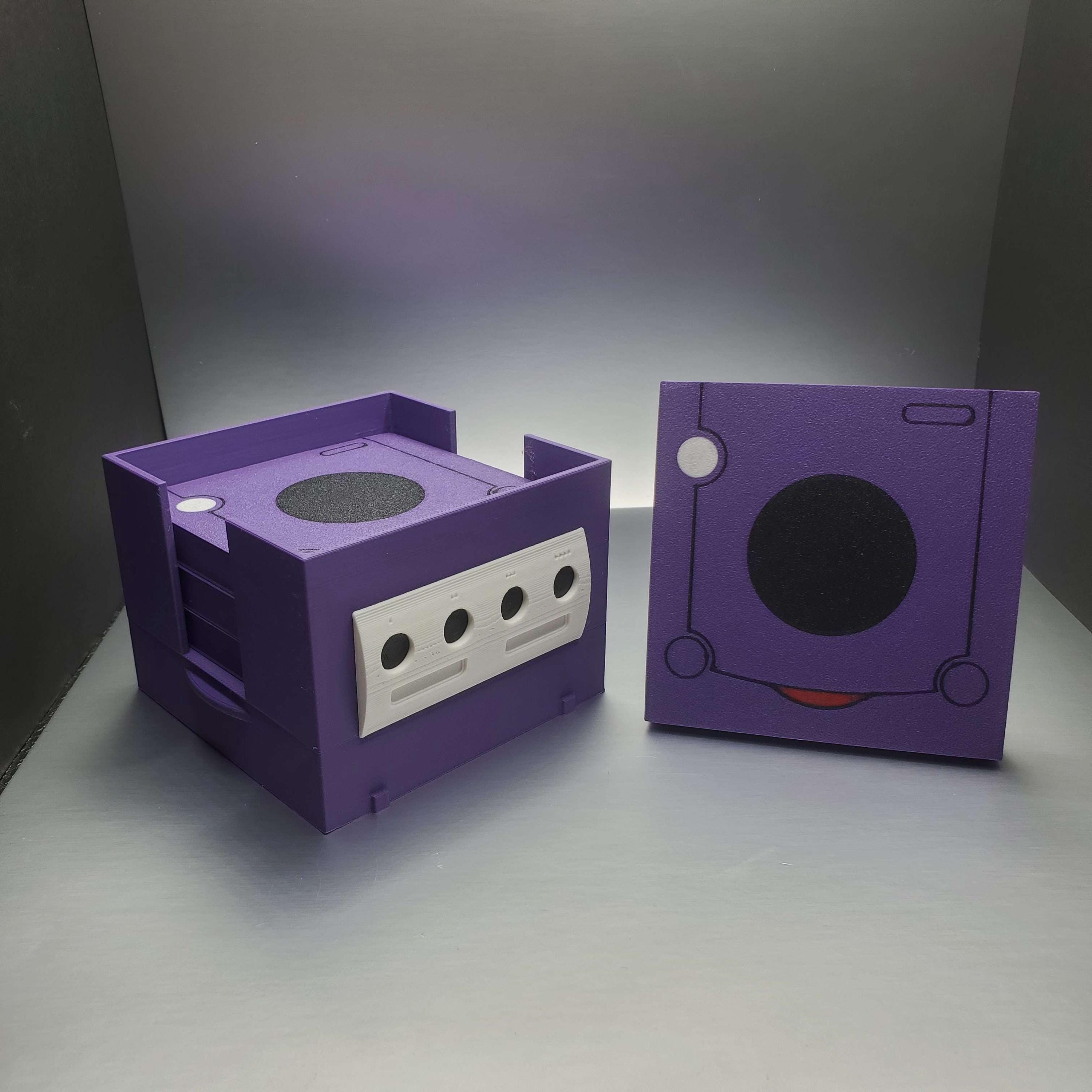 Gamecube Coaster Set - 4 Thick Coasters Plus Holder Purple Gameboy ...