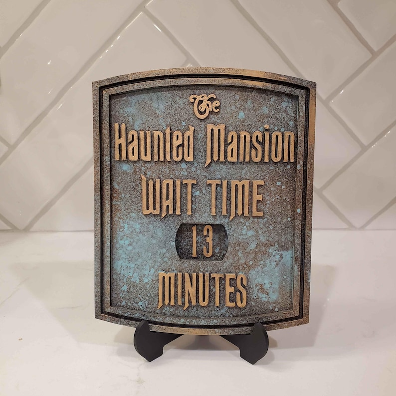 Haunted Mansion Wait Time Sign Plaque ---- 2 Size Available ...