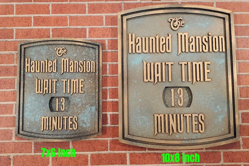 Haunted Mansion Wait Time Sign Plaque ---- 2 Size Available ...