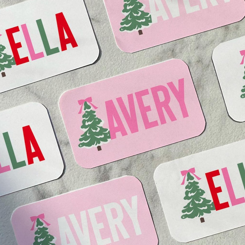 Girly Party Name Tags - Etsy