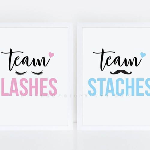 Printable Gender Reveal Drink Signs Gender Reveal Team Lashes - Etsy