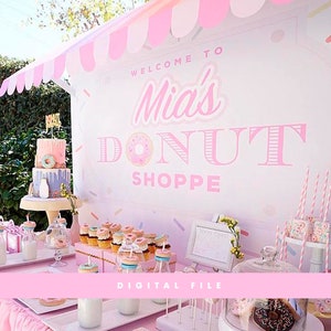 Donut Birthday Party Printable Welcome Sign, Donut Shop, Shoppe ...