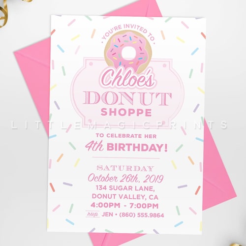 Customizable Donut Birthday Invitation Donut Grow Up Sweet | Etsy