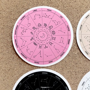 Zodiac Stickers, Zodiac Wheel Sticker, Constellation Stickers ...