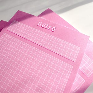 Pink Notepad, Cute Notepad, Pink Aesthetic Notepad, Notes Planner Pad ...