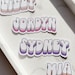 Custom Retro Name Stickers, Retro Bachelorette Party Name Sticker ...