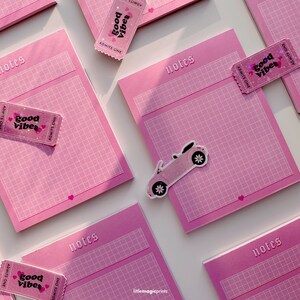 Pink Notepad, Cute Notepad, Pink Aesthetic Notepad, Notes Planner Pad ...
