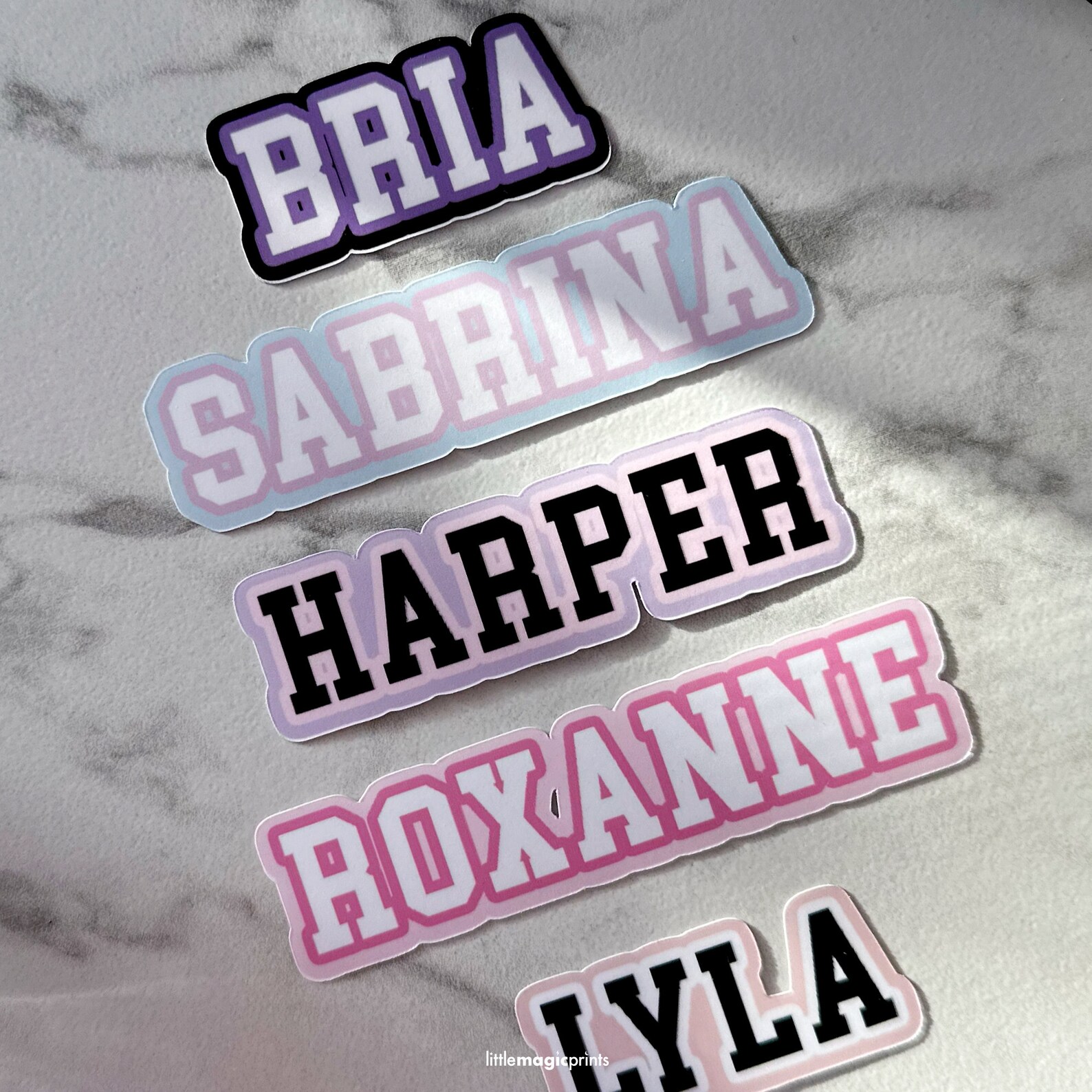 Custom Name Stickers, Personalized Varsity Name Stickers, Bachelorette ...