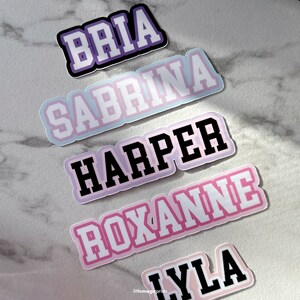Custom Name Stickers, Personalized Varsity Name Stickers, Bachelorette ...