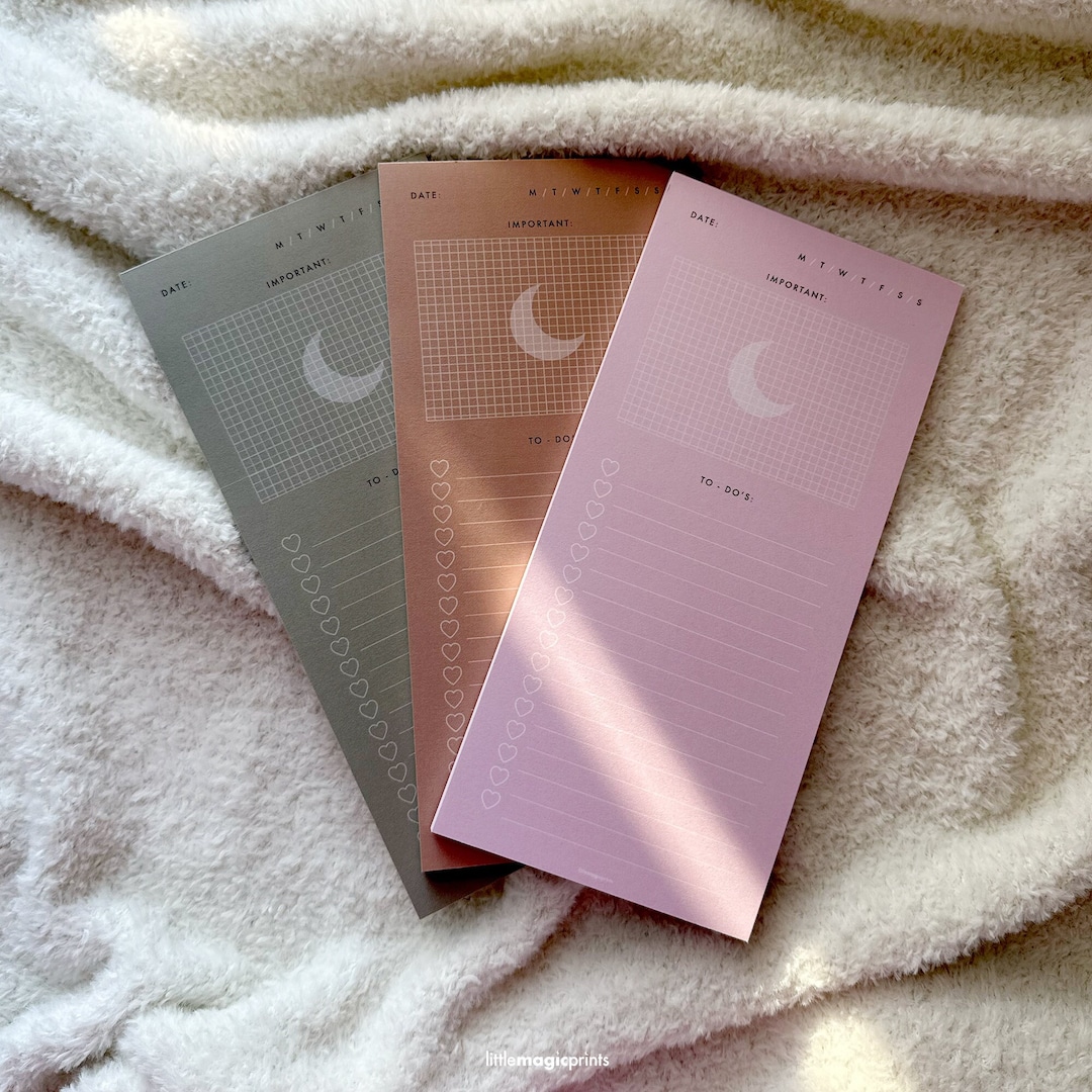 To Do List Notepad, Moon Notepad, Notepad Gift, Daily Notebook, Daily ...