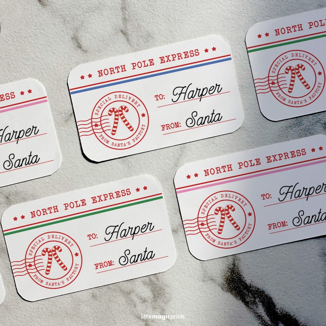 Custom Christmas Gift Tag Labels, From Santa Gift Stickers, Christmas ...