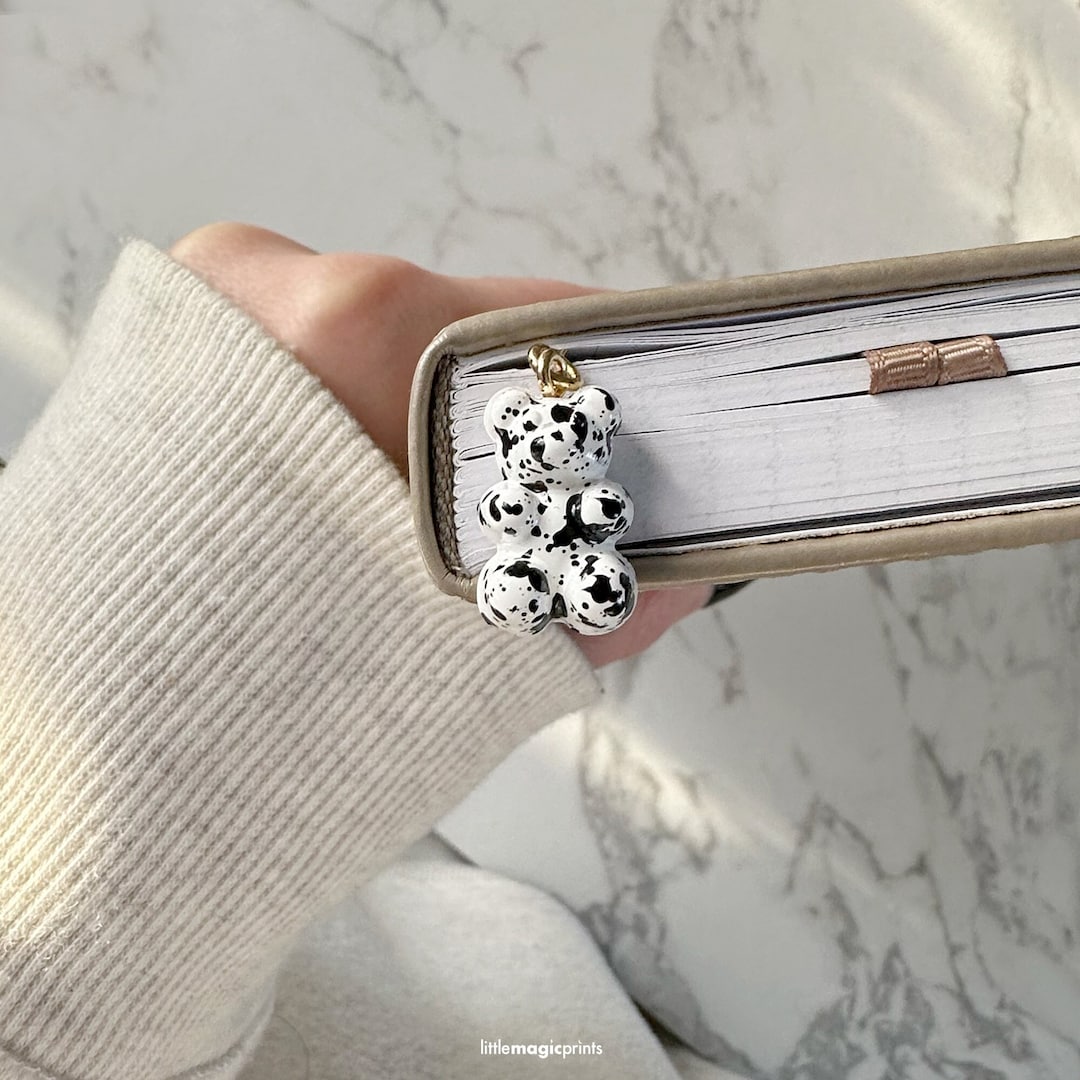 Chain Bookmark, Book Accessories, White Black Bookmark, Bear Bookmark ...