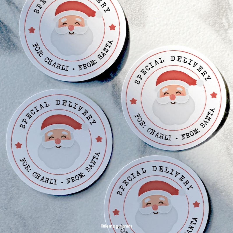 Santa Stickers - Etsy