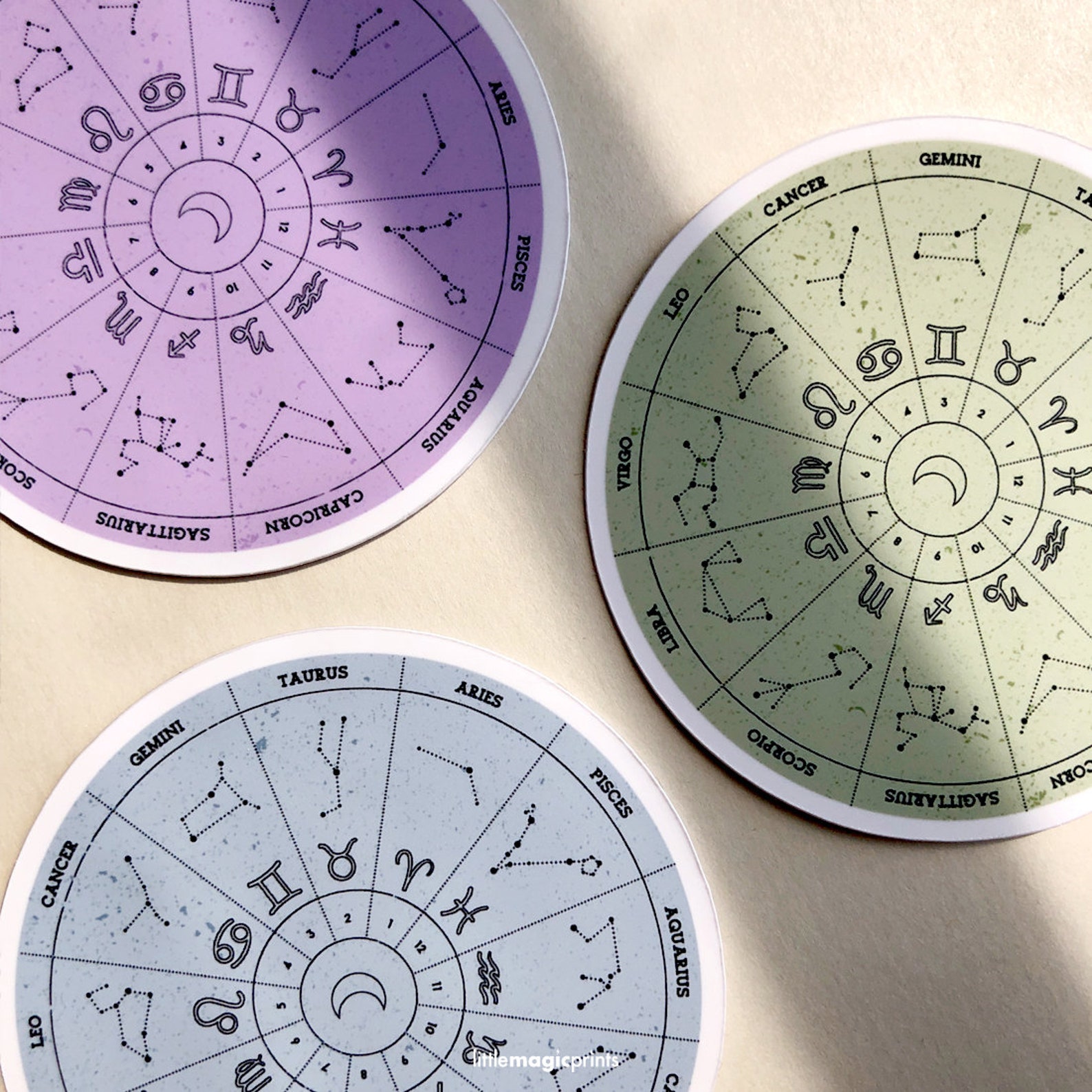 Zodiac Stickers Zodiac Wheel Sticker Constellation Stickers | Etsy