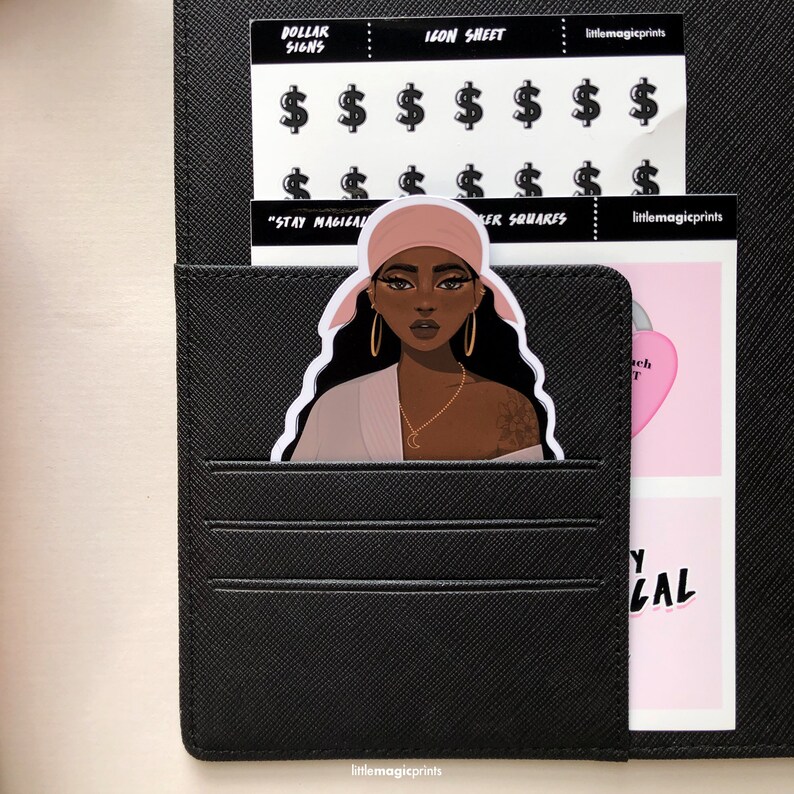 Female Illustration Diecut Sticker Earthy Beige Neutral Black | Etsy