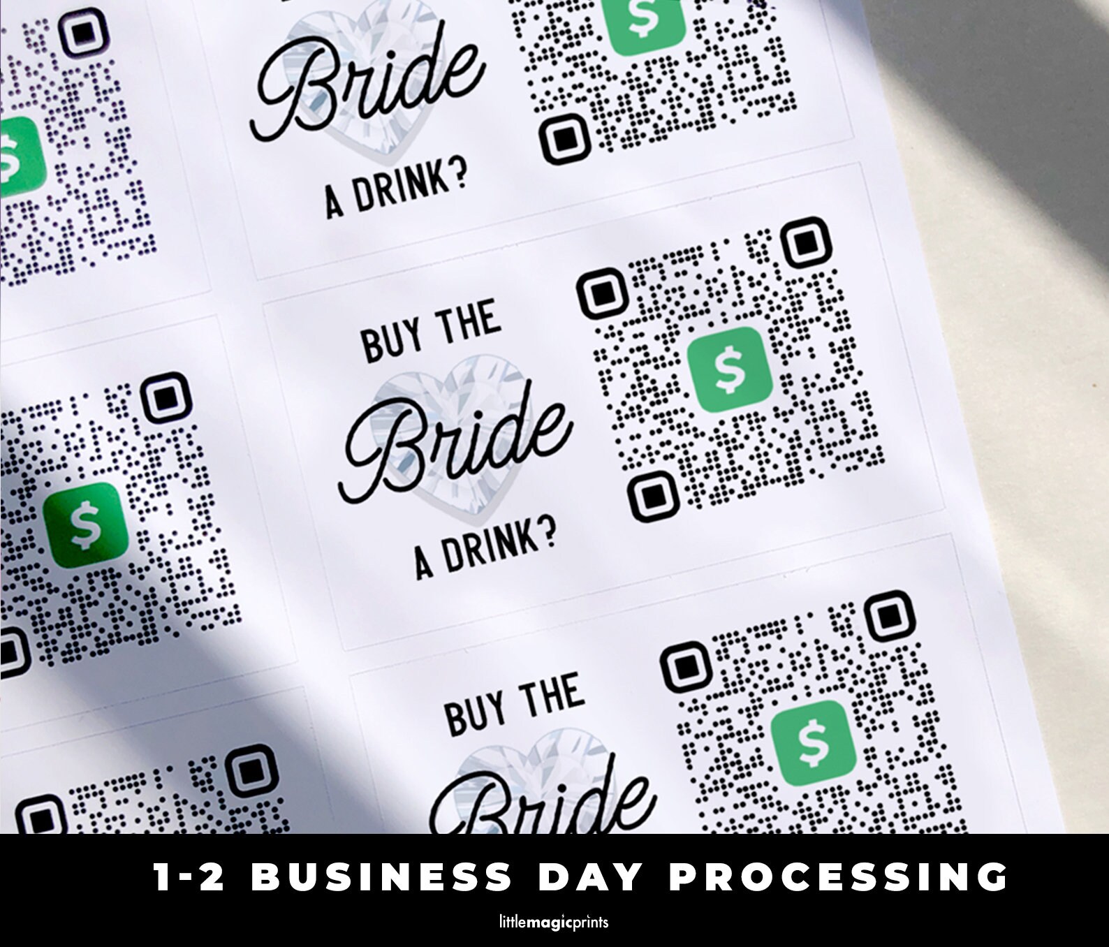 Paper & Party Supplies Stickers Paper Bachelorette QR Code Labels ...