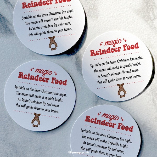Reindeer Food Label - Etsy