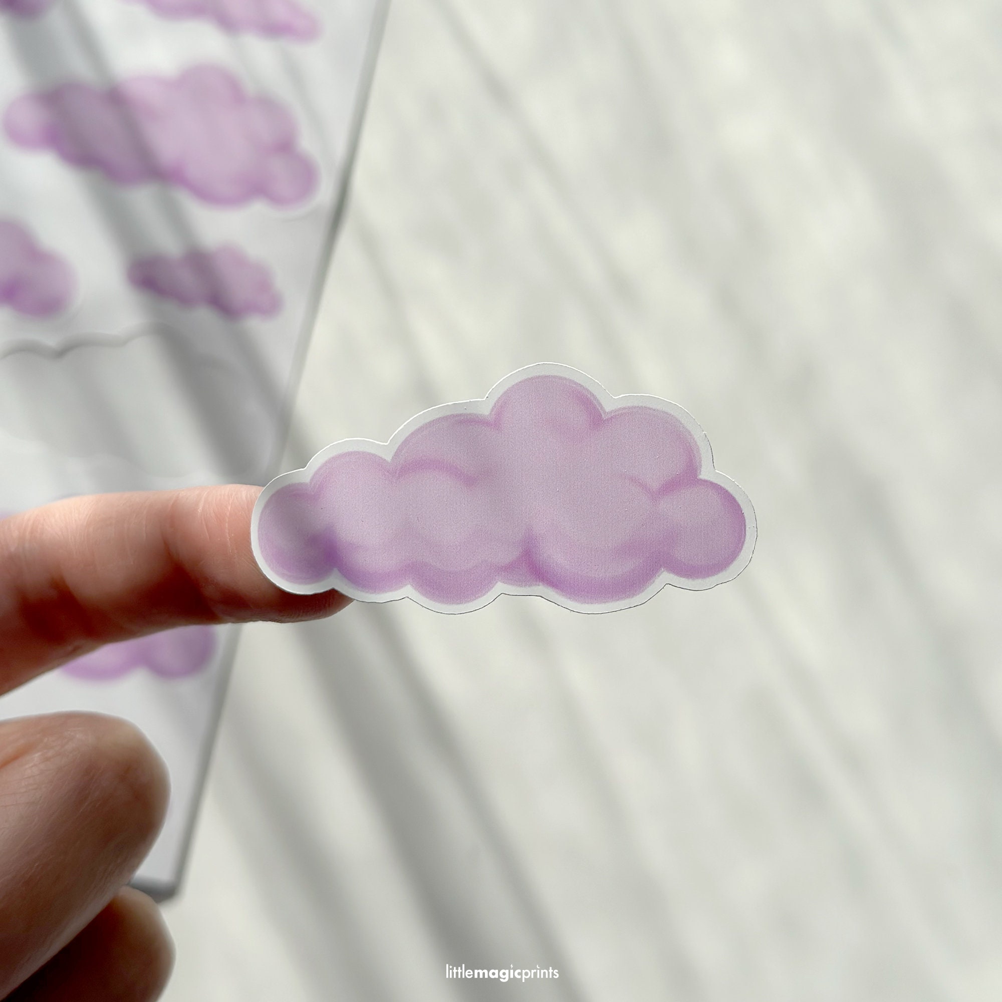 Cloud Stickers, Purple Clouds Planner Stickers, Purple Journal Stickers ...