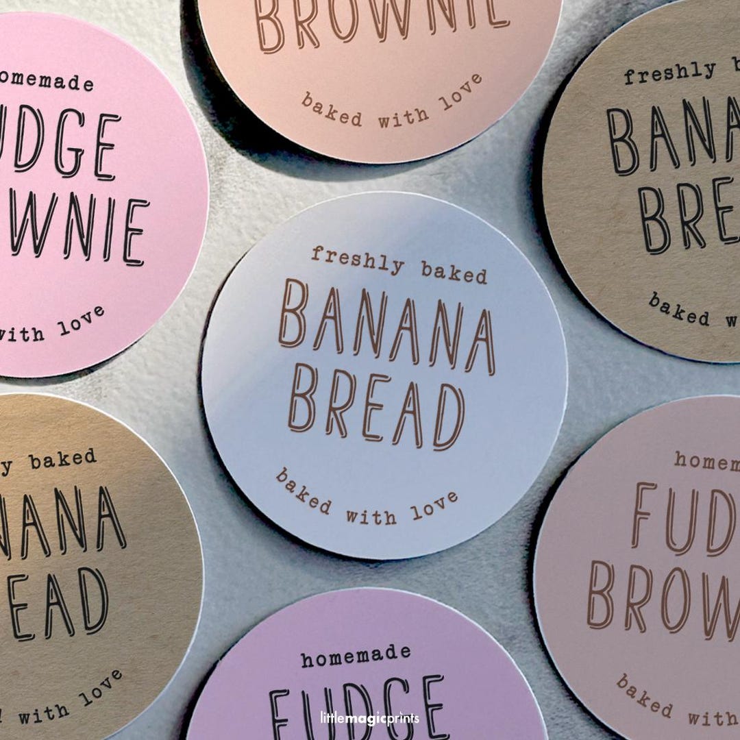 Personalized Bakery Sticker Labels | Kraft, Homemade, Baked Goods ...